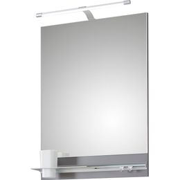 Badspiegel SAPHIR "Quickset 357 Spiegel 50 cm breit, 70 hoch, LED-Beleuchtung, 330LM" Gr. B/H/T: 50 cm x 78 cm x 9,5 cm, silberfarben (alufarben) Badspiegel