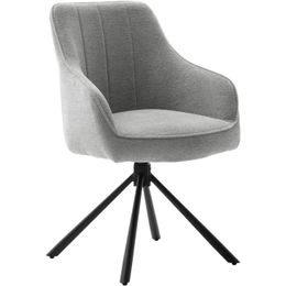 Esszimmerstuhl MCA furniture "KASAMA" Stühle Gr. B/H/T: 62 cm x 91 cm x 62 cm, Strukturstoff, Metall, grau (hellgrau, schwarz matt lackiert) Küchenstühle