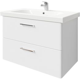 Badmöbel-Set SAPHIR "Quickset 316 Waschplatz, Keramikwaschtisch mit Unterschrank" Kastenmöbel-Sets weiß (weiß hochglanz, glanz) Bad-Sparsets