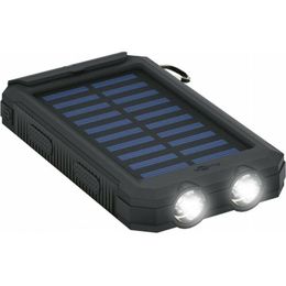 goobay Outdoor PowerBank 8.0 (8,000 mAh), black - for outdoor adventures thanks to its robust design, solar panel and torch function (49216)