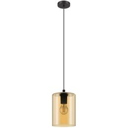 Eglo - 98584 Pendelleuchte cadaques 1 schwarz amber Ø16cm H:110cm