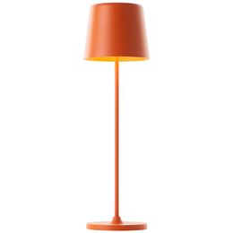 Brilliant Lampe Kaami LED Außentischleuchte 37cm orange matt Metall/Holz orange 2 W LED integriert