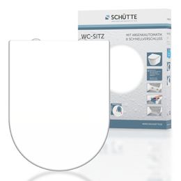 Schütte SCHÜTTE Duroplast WC-Sitz D-Form WHITE, mit Absenkautomatik und Schnellverschluss