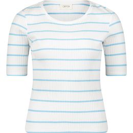 Cartoon T-Shirt, Streifen, für Damen, weiß, 46