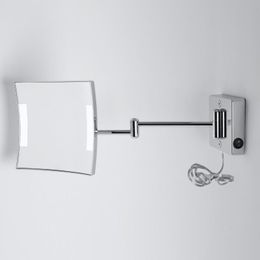 Koh-I-Noor QUADROLO LED Kosmetikspiegel, mit Beleuchtung, Vergrößerung 3-fach, C61/2KK3,