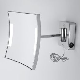 Koh-I-Noor QUADROLO LED Kosmetikspiegel, mit Beleuchtung, Vergrößerung 3-fach, C61/1KK3,