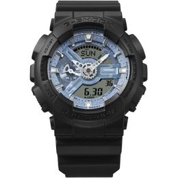 Chronograph Casio G-SHOCK Armbanduhren schwarz (schwarz, hellblau) Herren Uhren