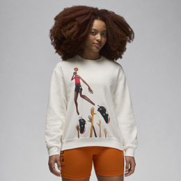 Jordan Artist Series by Darien Birks Fleece-Sweatshirt mit Rundhalsausschnitt für Damen - Weiß