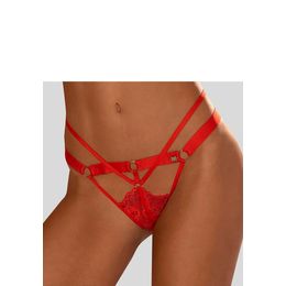 JETTE String rot Gr. 48/50 für Damen. Mit Bänder, Spitze. Figurbetont. Nachhaltig.