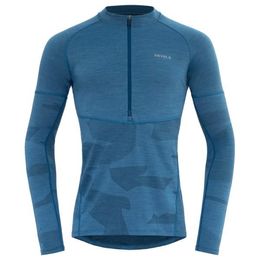 DEVOLD - Standal Merino Shirt Zip Neck - Radtrikot Gr S blau