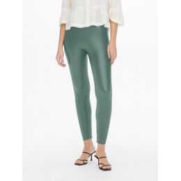 Jacqueline de Yong Lederimitathose Lederoptik Leggings Hosen Coated Stretch Pants JDYSTINE PU 3760 in Grün-3