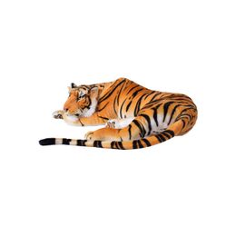 Kuscheltier Deko Tiger Plüschtier Stofftier liegend 80 cm