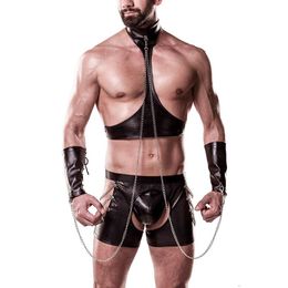 Grey Velvet Harness Set im Wetlook, 4-teilig