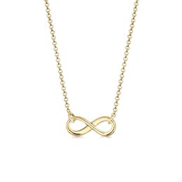 Kette mit Anhänger Elli Premium "Infinity Unendlichkeit Symbol 375 Gelbgold" Halsketten Gr. 40, Gelbgold 375, Länge: 40 cm, goldfarben (gold) Damen Ketten mit Anhänger