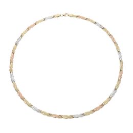 Collier Vivance "tricolor" Halsketten Gr. Gelbgold 375, gelb (gelbgold 375) Damen Colliers