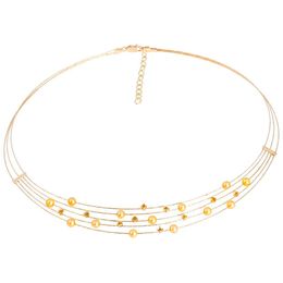 Collier Vivance "Perlen" Halsketten Gr. Gelbgold 375, gelb (gelbgold 375) Damen Colliers