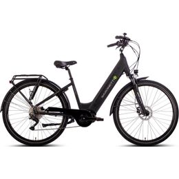 SAXONETTE E-Bike Premium Sport (Wave), 10 Gang, Kettenschaltung, Mittelmotor, 522 Wh Akku, Pedelec, schwarz