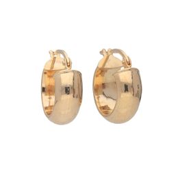 Paar Creolen Vivance "Klassik", gelb (gelbgold 375), Ohrringe, Damen, Gelbgold 375