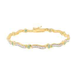 Silberarmband Vivance "emerald & diamond" Armbänder Gr. Silber 925 (Sterlingsilber), silberfarben (silber 925) Damen Armbänder