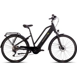 SAXONETTE E-Bike Premium Sport (Trapez), 10 Gang, Kettenschaltung, Mittelmotor, 522 Wh Akku, Pedelec, schwarz