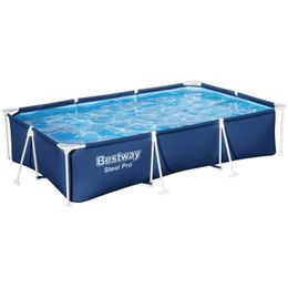Bestway Framepool Steel Pro™, Frame Pool ohne Pumpe 300x201x66 cm, dunkelblau, blau