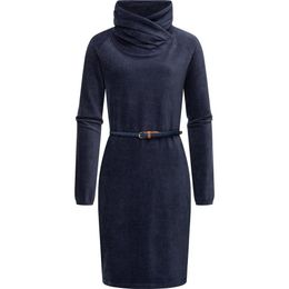 Ragwear Sweatkleid Belita warmes Cord-Kleid mit breitem Schlauchkragen, blau