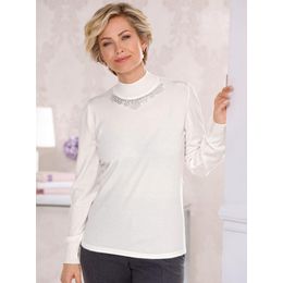 Strickpullover CLASSIC "Pullover" Gr. 50, beige (ecru) Damen Pullover Rollkragenpullover