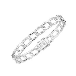 Armband Giorgio Martello MILANO "mit Zirkonia, Silber 925" Armbänder Gr. 19 cm, Silber 925 (Sterlingsilber), silberfarben (silber) Damen Armbänder Silber