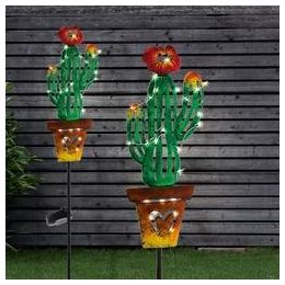 LED Solar Außen Steck Leuchte Kaktus Design Garten Terrassen Deko Erdspieß Lampe bunt Eglo 48714