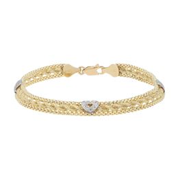 Armband Vivance "Herz" Armbänder Gr. Gelbgold 375, gelb (gelbgold 375) Damen