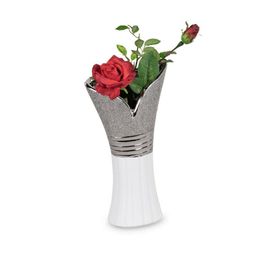 Small-Preis Dekovase Formano Vase Tischvase weiß silber in 3 Größen wählbar