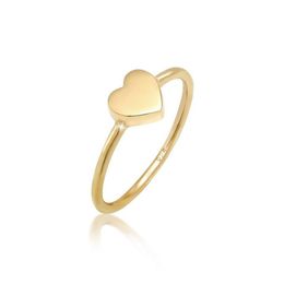 Elli Fingerring Herz Liebe Valentinstag Zeitlos 925 Silber, goldfarben