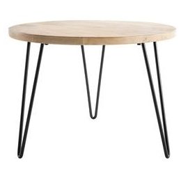 Miliboo Beistelltisch rund Mangoholz und Metall 60 x 45 cm (B x H) VIBES