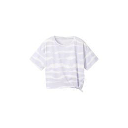Tom Tailor Mädchen Cropped T-Shirt mit Bio-Baumwolle, lila, Batikmuster / Tie-Dye Effekt, Gr. 152