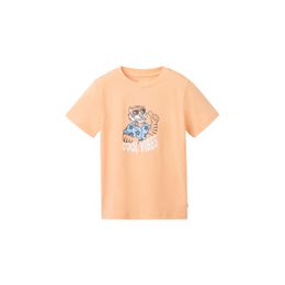 Tom Tailor Jungen T-Shirt mit Print, orange, Print, Gr. 104/110