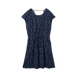 Tom Tailor Denim Damen Kleid mit Livaeco, blau, Print, Gr. L