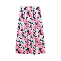 Tom Tailor Damen Plissee-Midirock mit Blumenmuster, rosa, Blumenmuster, Gr. 40