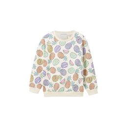 Tom Tailor Mädchen Oversized Sweatshirt mit Allover-Print, weiß, Allover Print, Gr. 92/98