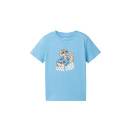Tom Tailor Jungen T-Shirt mit Print, blau, Print, Gr. 128/134