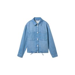 Tom Tailor Denim Damen Lockere Jeans Jacke, blau, Uni, Gr. S