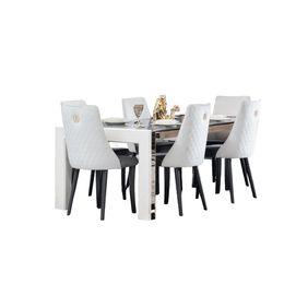 JVmoebel Esszimmer-Set, Design Luxus Tische Esszimmer Italienische Möbel Tisch Lehnstuh