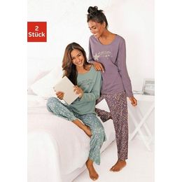 Vivance Dreams Pyjama mehrfarbig Gr. 32/34 für Damen. Nachhaltig.