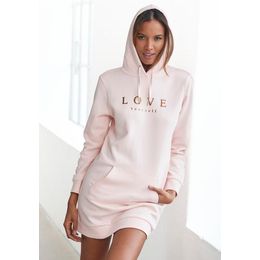 Buffalo Sweatkleid pink Gr. 36/38 f&uuml;r Damen. Ohne Ausschnitt und Druck. Bequem. Nachhaltig.