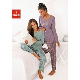 Vivance Dreams Pyjama mehrfarbig Gr. 44/46 für Damen. Nachhaltig.