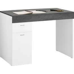 Schreibtisch Inosign "Sliding" Tische Gr. B/H/T: 100 cm x 75 cm x 60 cm, schwarz-weiß (weiß hochglanz, schiefer, schiefer) Schreibtische