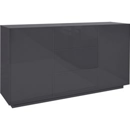 Sideboard Inosign "bloom" Sideboards Gr. B/H/T: 160 cm x 86 cm x 41,4 cm, 3, schwarz (anthrazit hochglanz) Sideboards