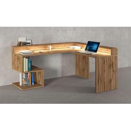 Eckschreibtisch Inosign "ESSE" Tische Gr. B/H/T: 180 cm x 92,5 cm x 160 cm, braun (wotan oak) Eckschreibtische