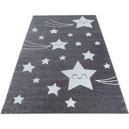 Kinderteppich Ayyildiz Teppiche "Kids 610" Teppiche Gr. B/L: 200 cm x 290 cm, 12 mm, 1 St., grau Kinder Kinderzimmerteppiche Motiv Sterne, Kurzflor