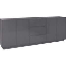 Sideboard Inosign "bloom" Sideboards Gr. B/H/T: 220 cm x 86 cm x 41,4 cm, 3, grau (anthrazit hochglanz) Sideboards