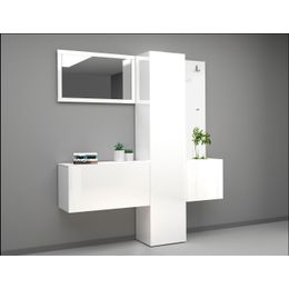 Garderoben-Set Inosign "Kompact" Kastenmöbel-Sets Gr. B/H/T: 175 cm x 190 cm x 35 cm, weiß (weiß matt, hochglanz) Garderoben-Sets